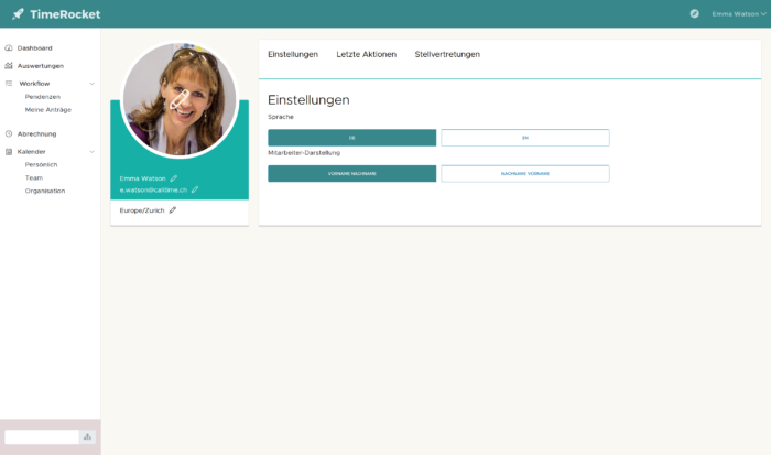 Profil – TimeRocket – Tutorial