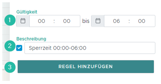 Regel: Sperrzeit – TimeRocket – Tutorial